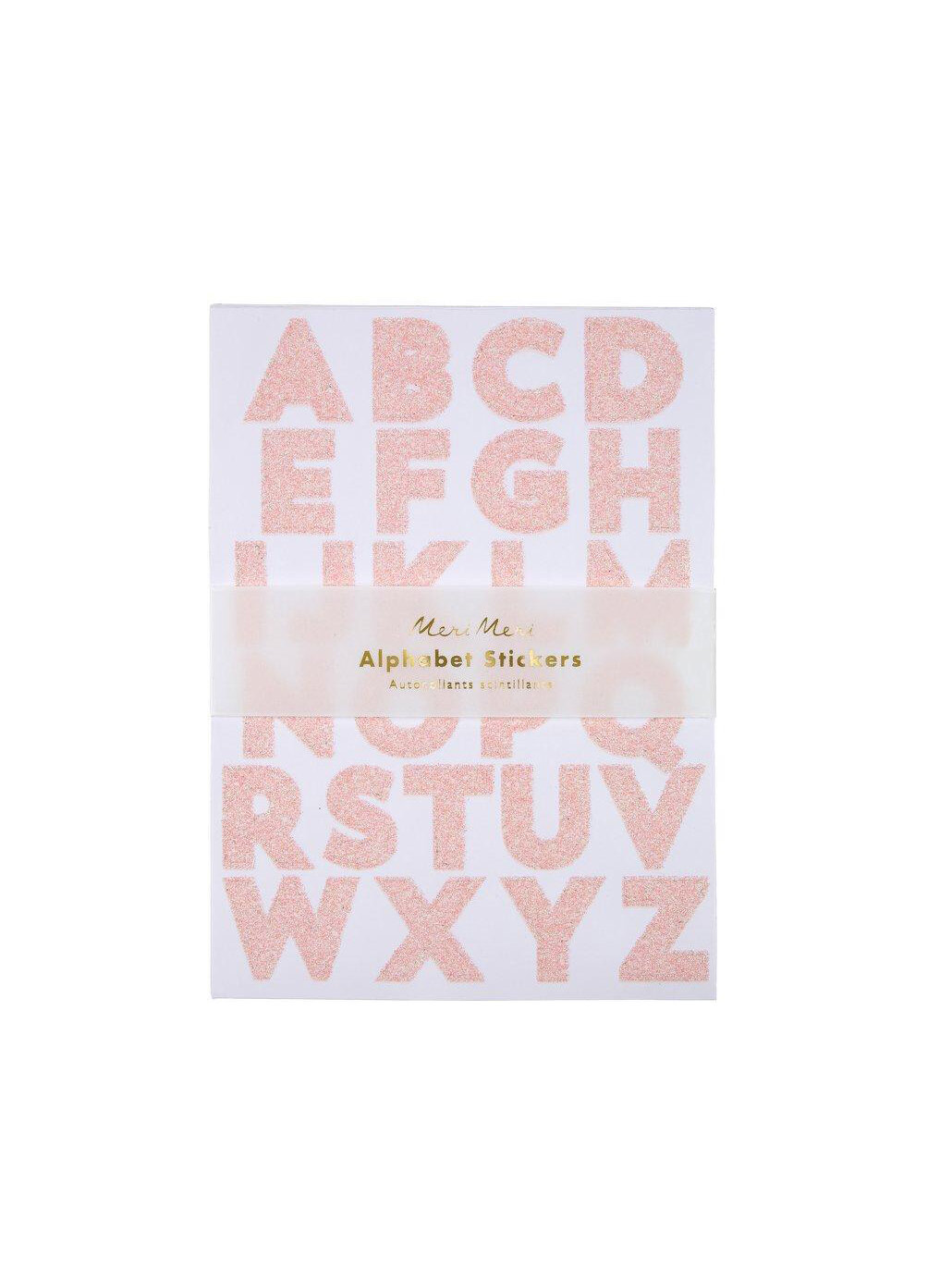 Glitzer-Stickers "ABC" in peach, 10,50