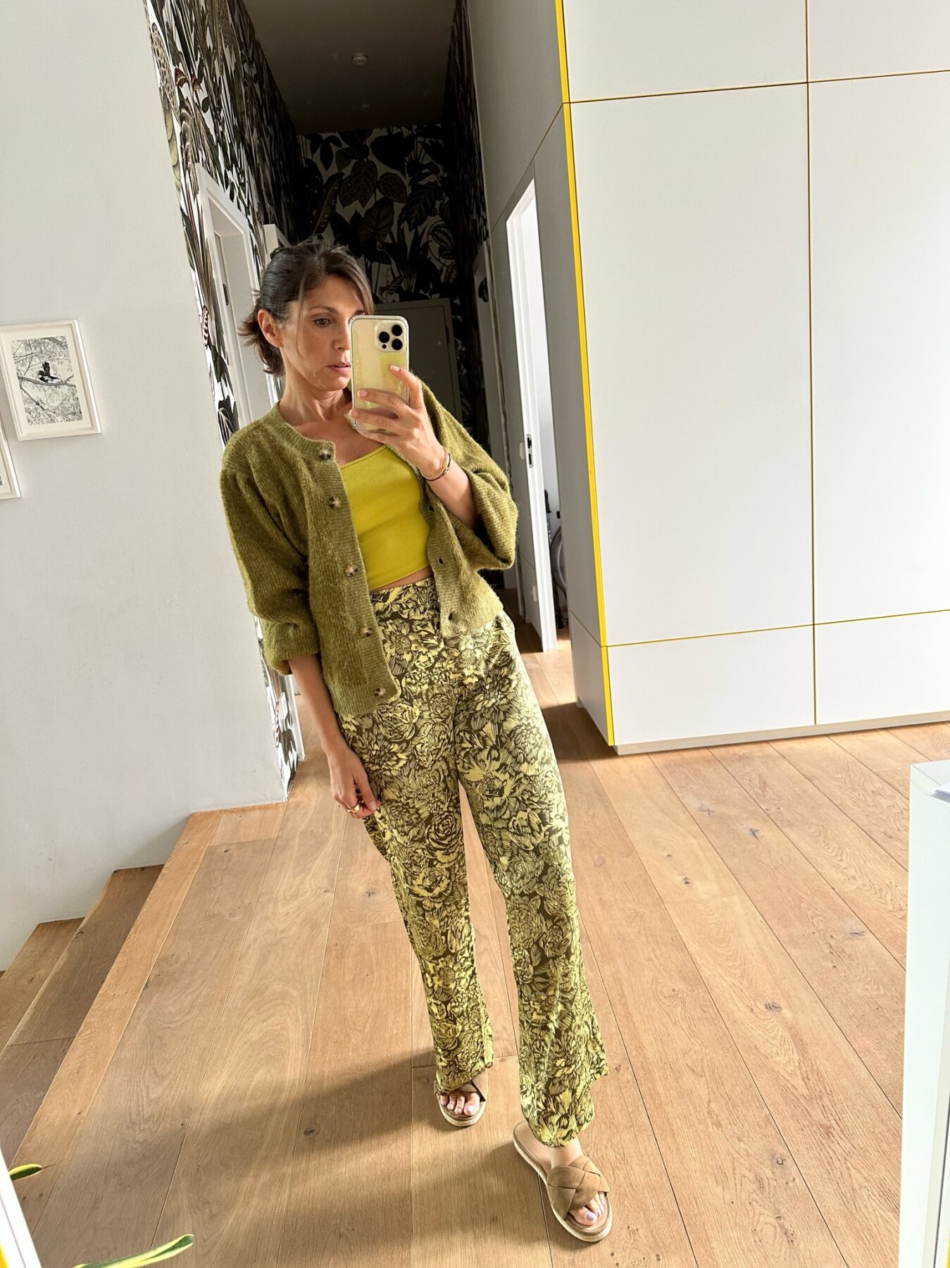 Geblümte Hose "gldMARICEL MYRINA" aus recyceltes Polyester, 45,47